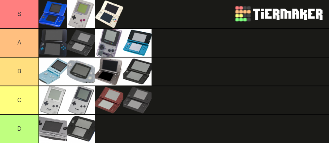 Nintendo Handhelds Tier List (Community Rankings) - TierMaker