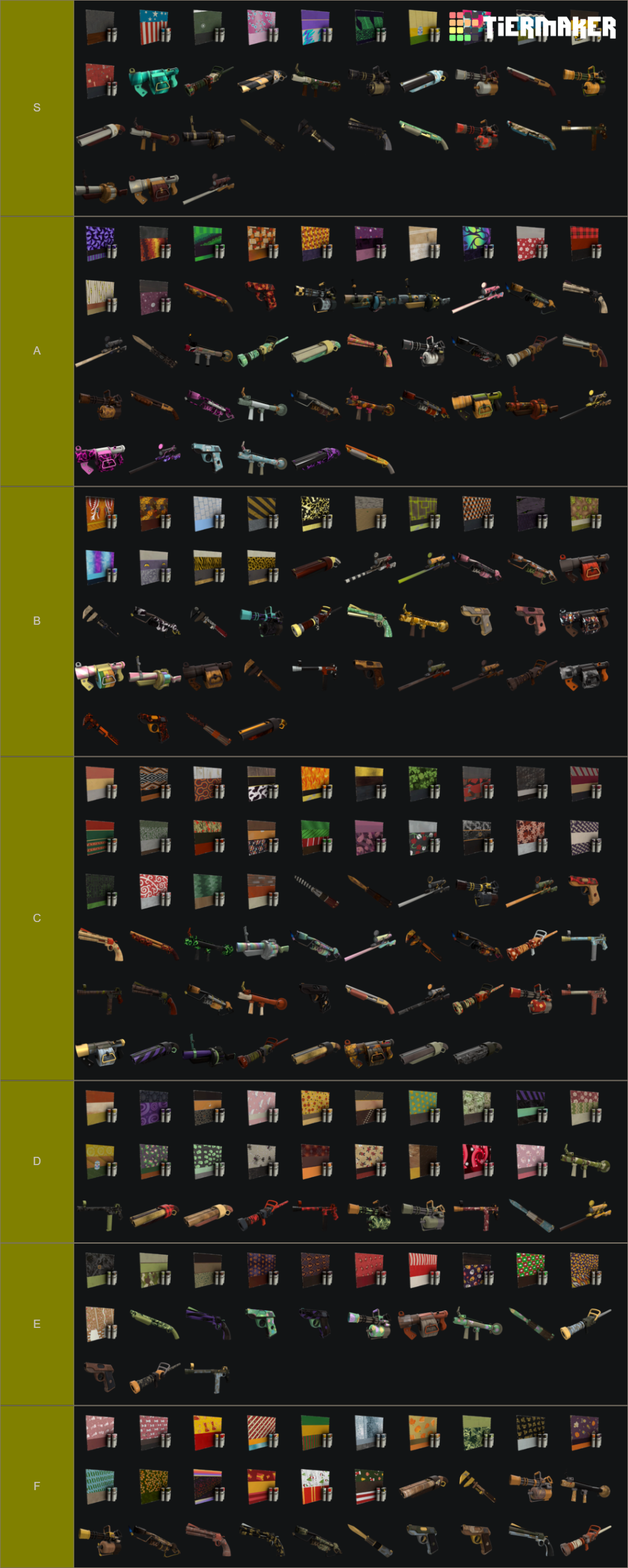 Tf2 Skins and Warpaints (as of smissmas 2020) Tier List (Community ...