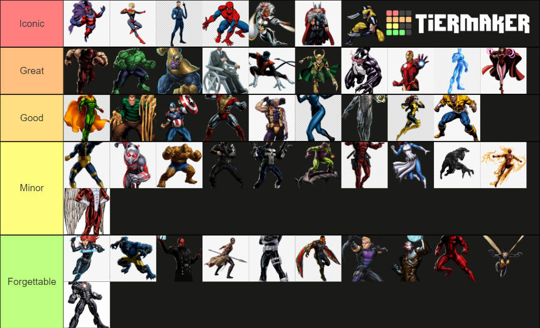 Marvel comic characters Tier List (Community Rankings) - TierMaker