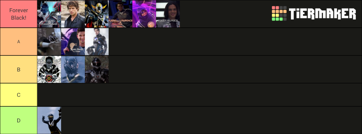 Power Rangers All Black Rangers Tier List (Community Rankings) - TierMaker