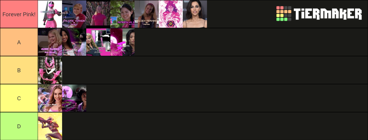 Power Rangers All Pink Rangers Tier List (Community Rankings) - TierMaker