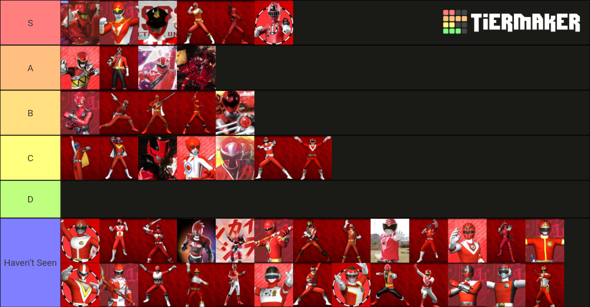 Red Sentai Warriors Tier List (Community Rankings) - TierMaker