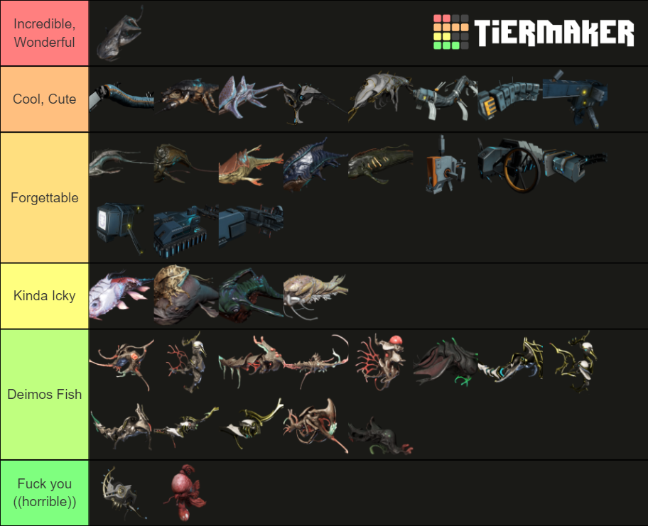 Warframe Fish Tier List (Community Rankings) - TierMaker