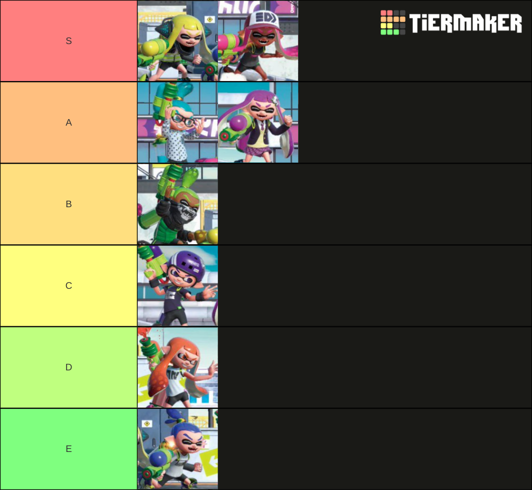 inkling alts Tier List (Community Rankings) - TierMaker