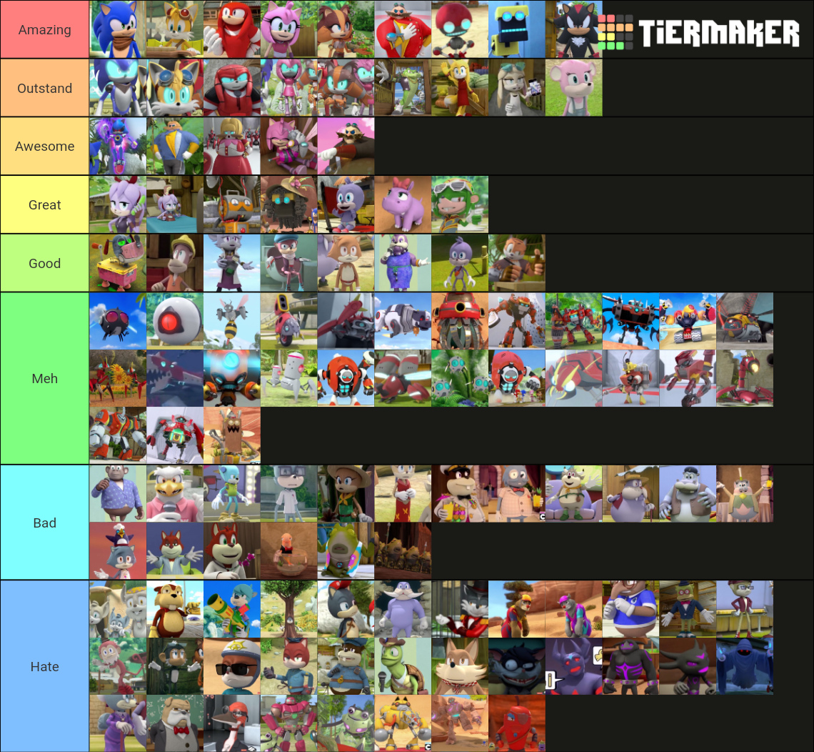 Sonic Boom Characters Tier List (Community Rankings) - TierMaker