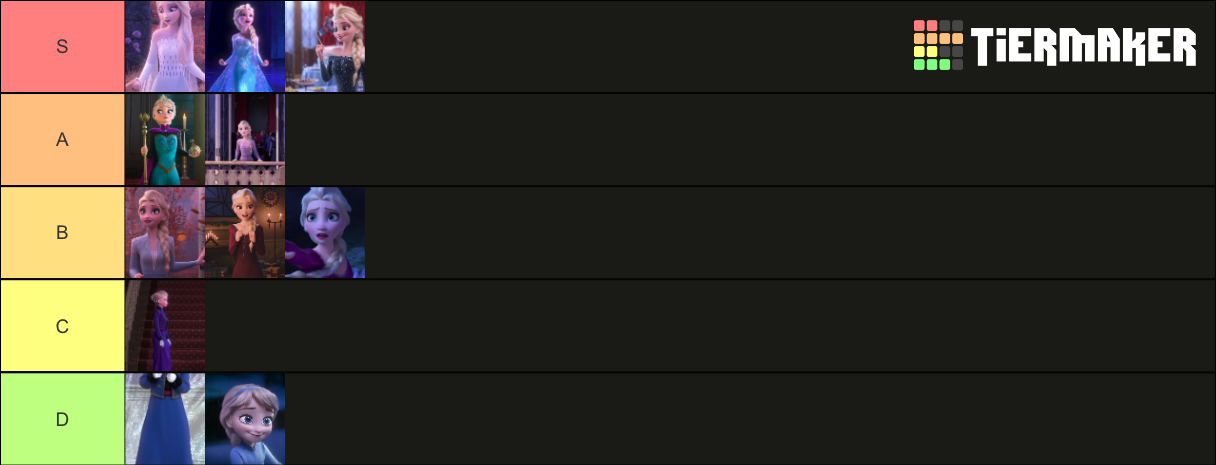 Elsa Iterations Tier List (Community Rankings) - TierMaker