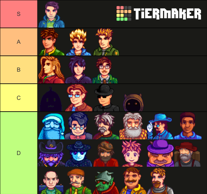 Guys of Stardew Valley Tier List (Community Rankings) - TierMaker