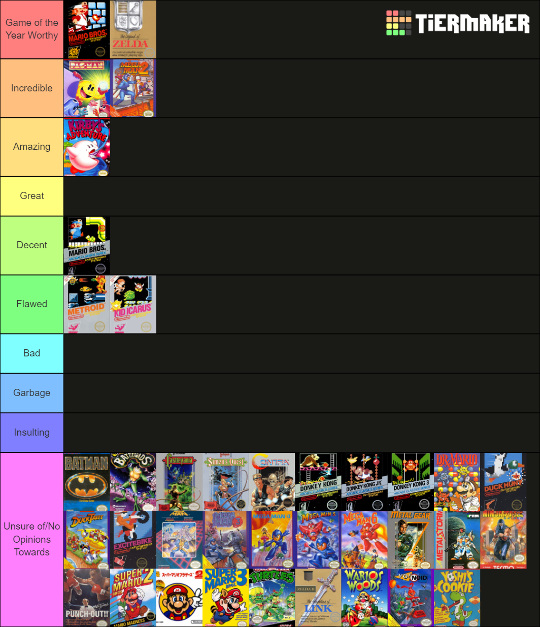 Loads of NES games Tier List (Community Rankings) - TierMaker