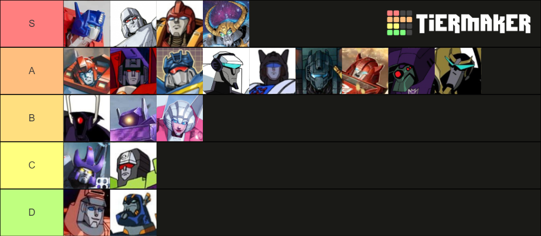 Transformers Tier List (Community Rankings) - TierMaker