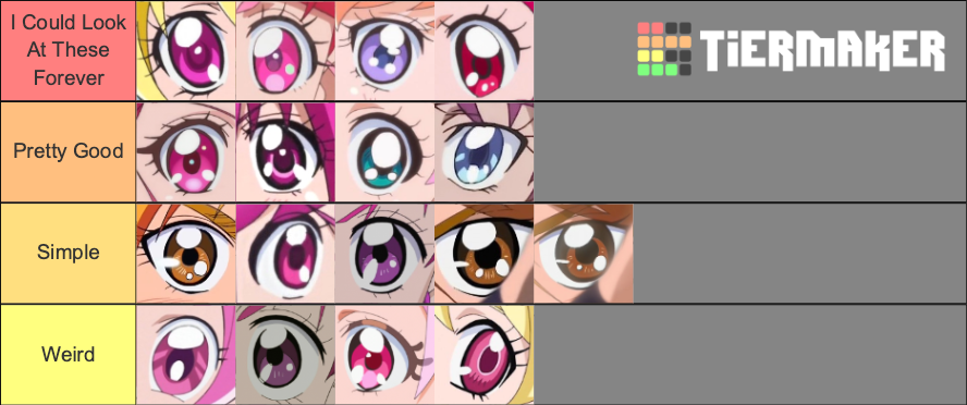 Pretty Cure Eye Styles Tier List (Community Rankings) - TierMaker
