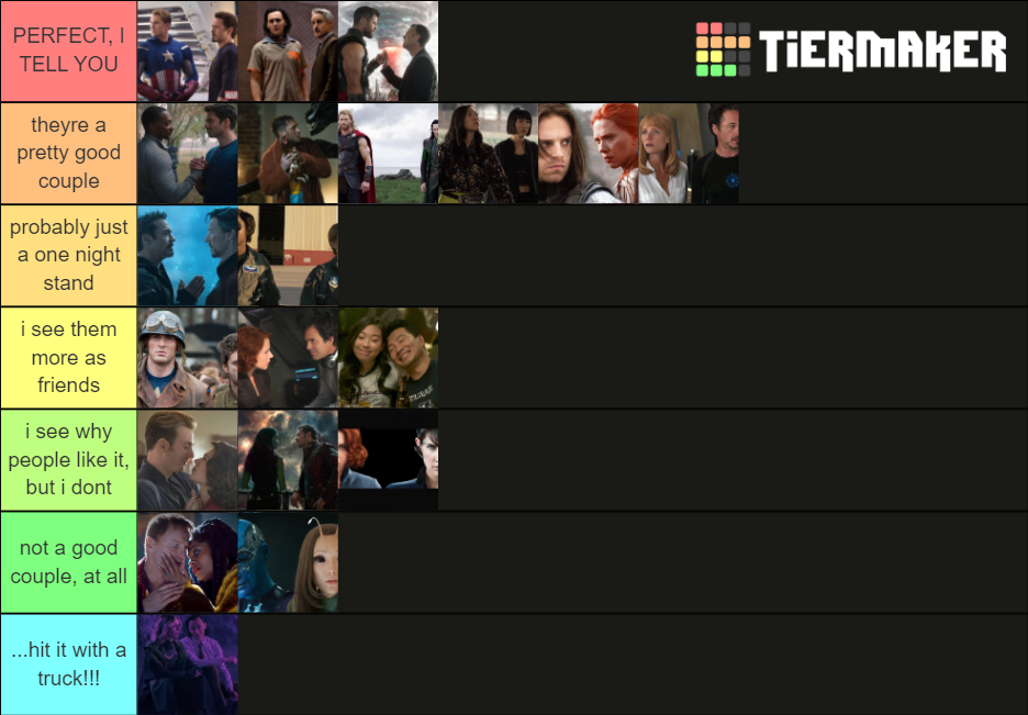 Marvel ships (MAY INCLUDE SPOILERS) ¯\_(ツ)_/¯ Tier List (Community ...