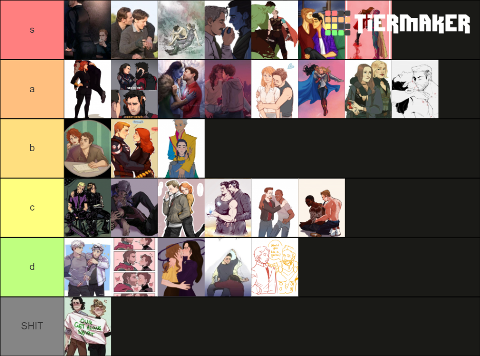 ranking marvel ships with bad fanart Tier List (Community Rankings ...