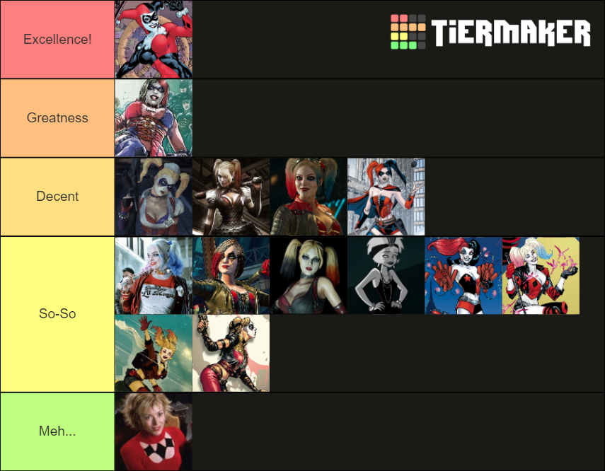 Harley Quinn Outfits Tier List (Community Rankings) - TierMaker