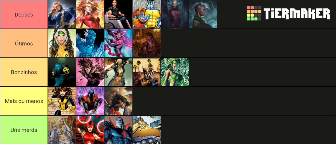 X-Men: Characters (Personagens) Tier List (Community Rankings) - TierMaker