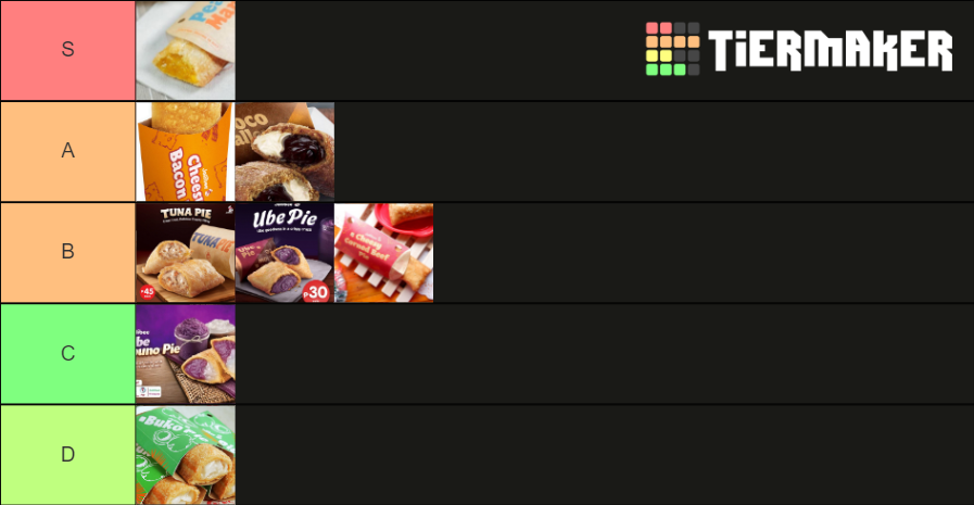 Jollibee pie Tier List (Community Rankings) - TierMaker
