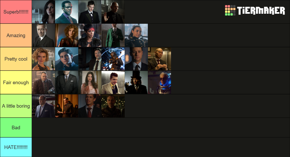 Gotham Character Ranking Tier List (Community Rankings) - TierMaker