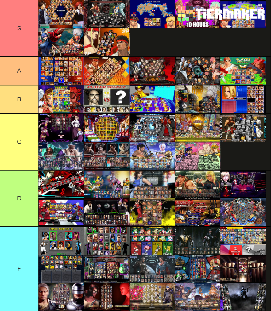 Fighting Games Character Select Screen Tier List Community Rankings Tiermaker 
