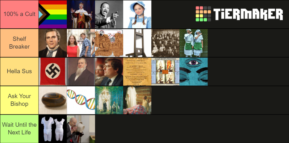 Mormon History Tier List (Community Rankings) - TierMaker