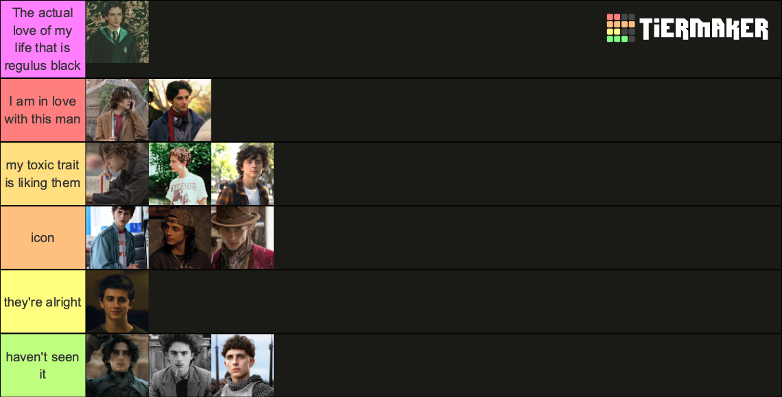 Timothy chalamet characters Tier List (Community Rankings) - TierMaker