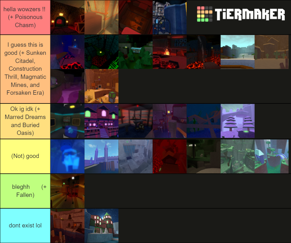 Flood Escape 2 All Map Tier List (Community Rankings) - TierMaker