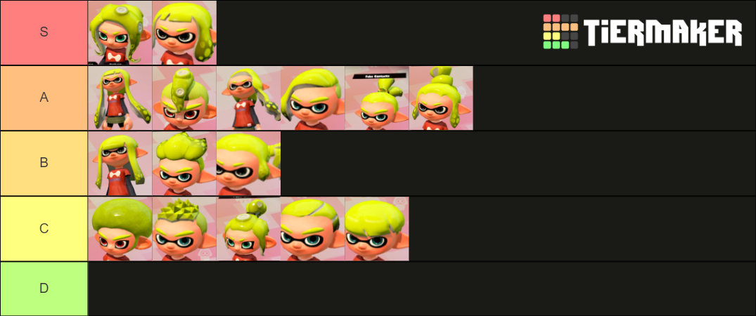 Splatoon 2 Hairstyle Tier List (Community Rankings) - TierMaker