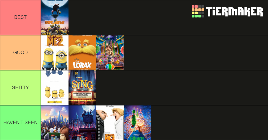 Illumination Tier List (Community Rankings) - TierMaker