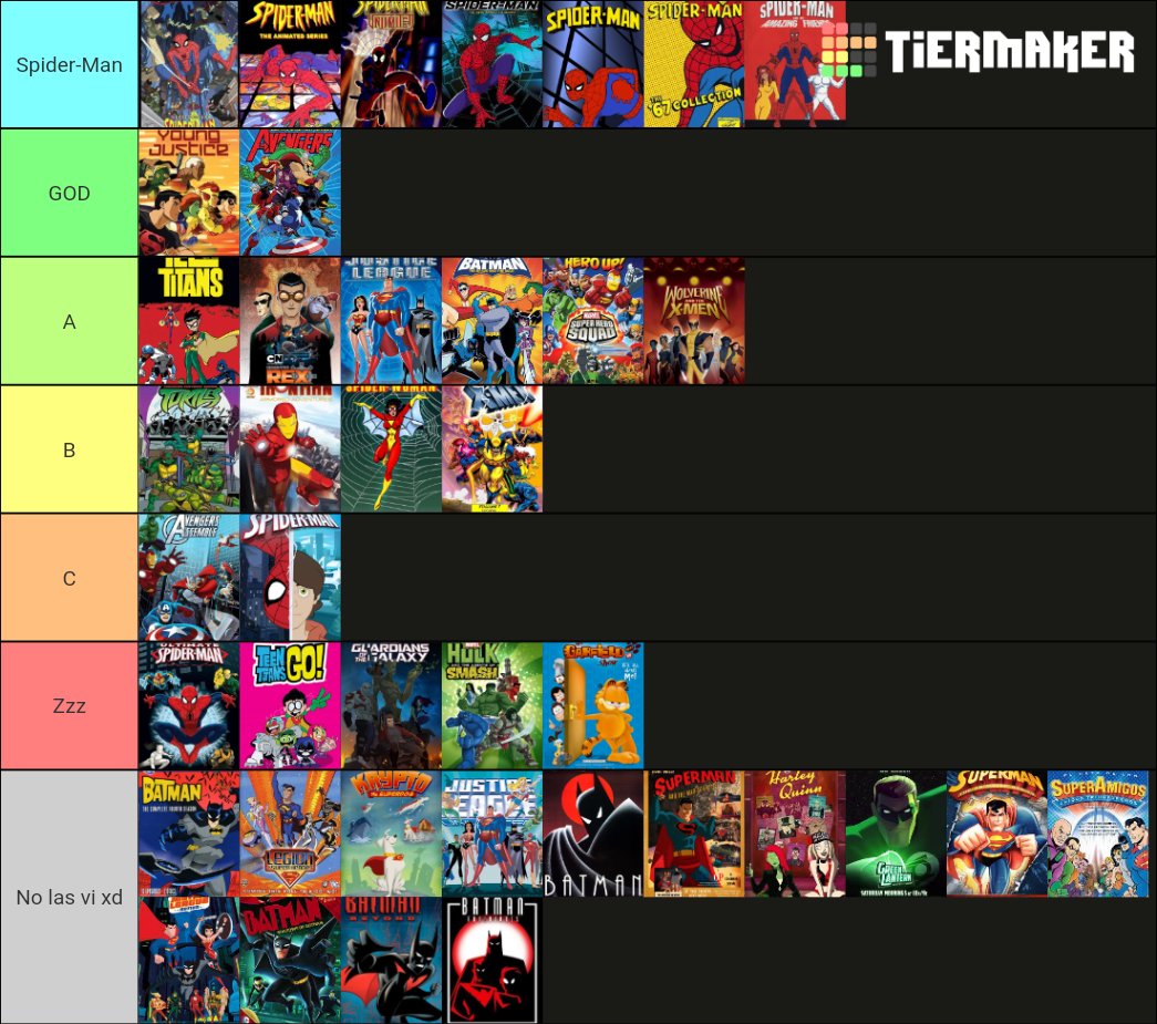 Series animadas de comics Tier List (Community Rankings) - TierMaker