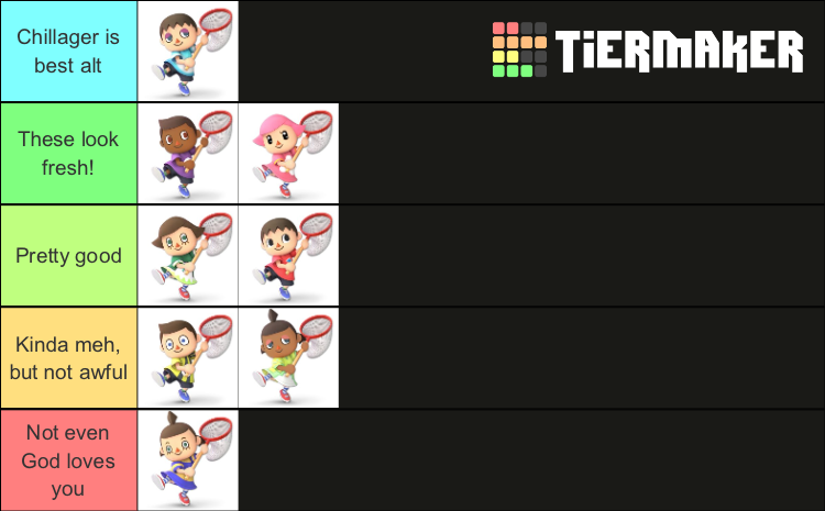 Smash Bros Ultimate Alt Colors Tier List (Community Rankings) - TierMaker