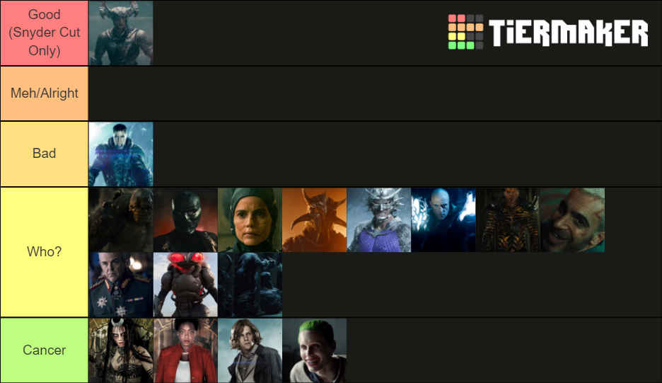 Every DCEU Villain Tier List (Community Rankings) - TierMaker