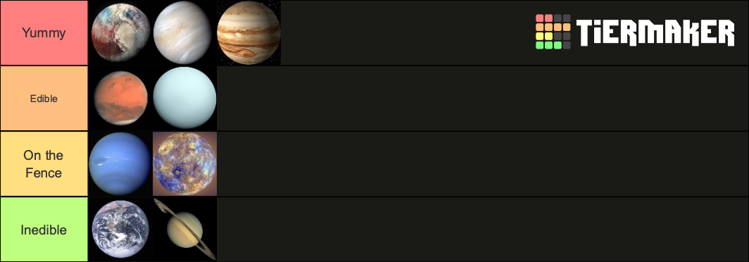 the planets Tier List (Community Rankings) - TierMaker