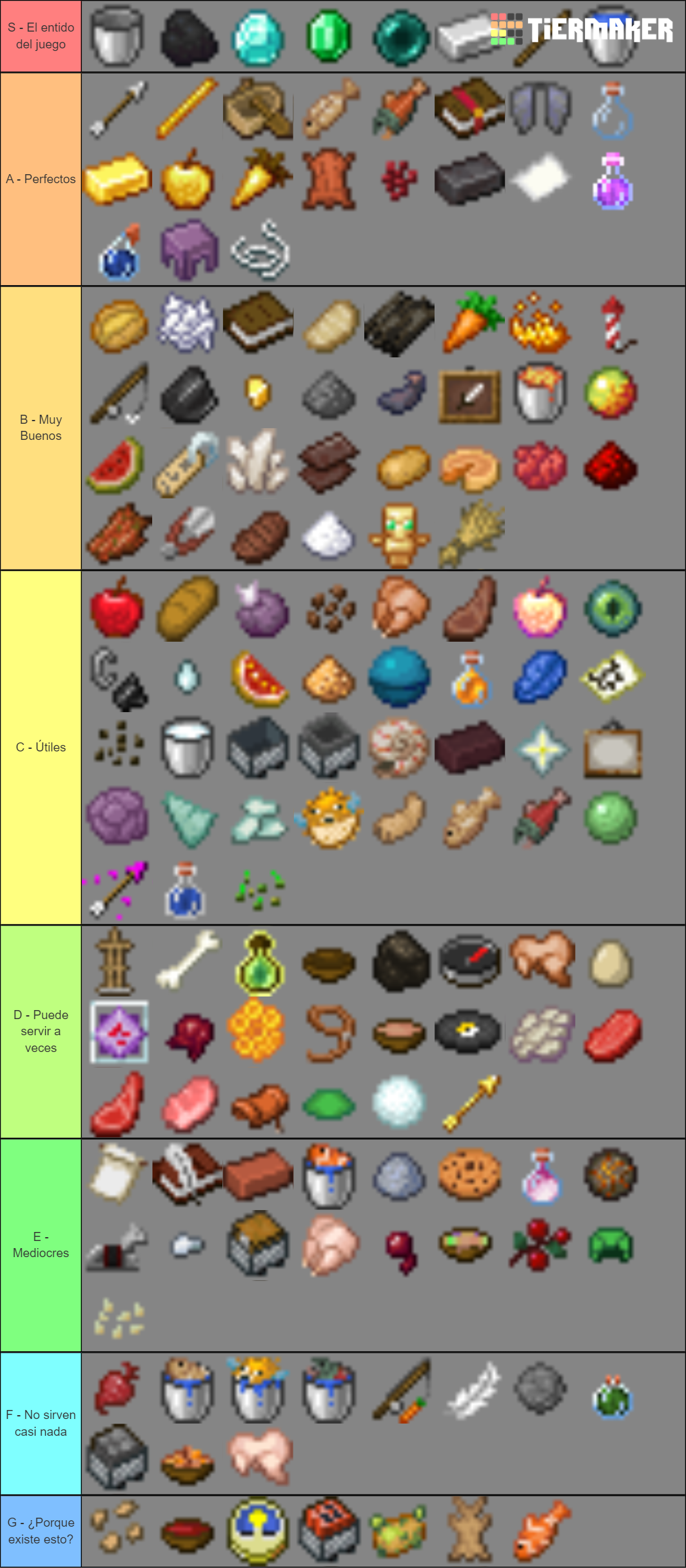 Minecraft Items Tier List (Community Rankings) - TierMaker