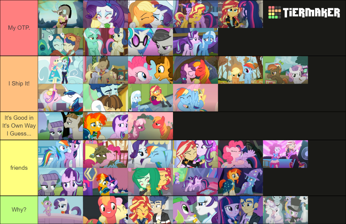 My Little Pony Ships Tier List (Community Rankings) - TierMaker