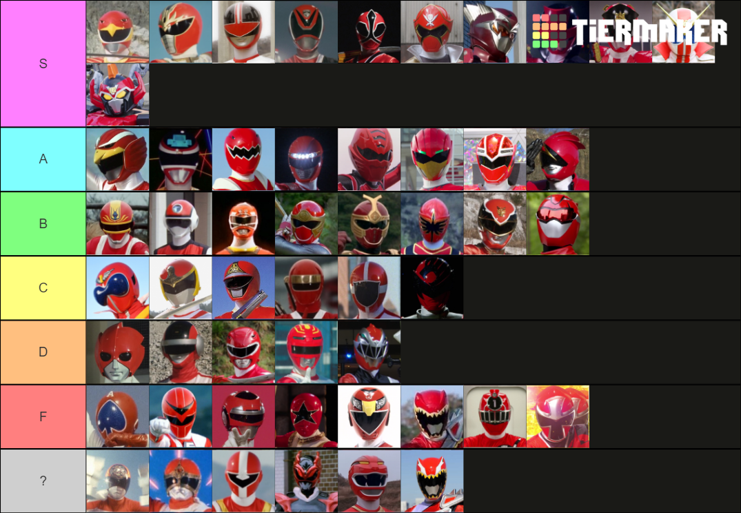 Super Sentai & Power Rangers Red Rangers Tier List (Community Rankings ...