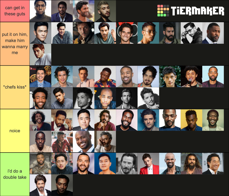 hot male celebrities of colour Tier List (Community Rankings) - TierMaker