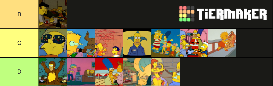 The Simpsons Season 1 Episodes Tier List (Community Rankings) - TierMaker