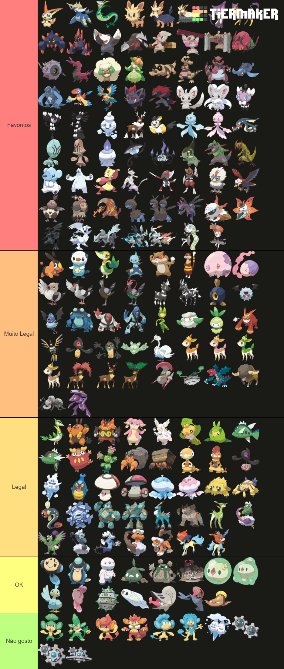 All Pokemons - 5 GEN Tier List (Community Rankings) - TierMaker