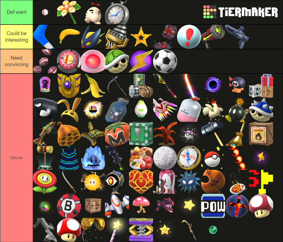 Smash Ultimate Items Tier List (Community Rankings) - TierMaker