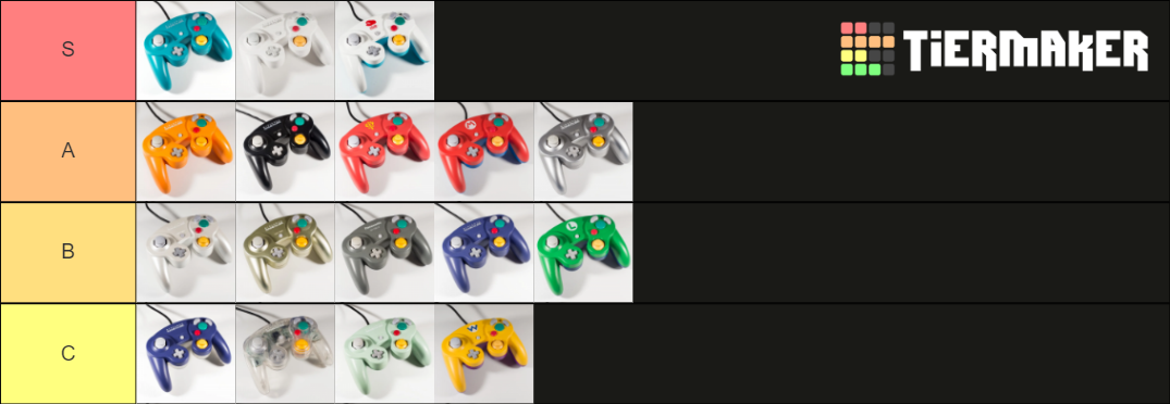 Gamecube Controller Color Tier List (Community Rankings) - TierMaker