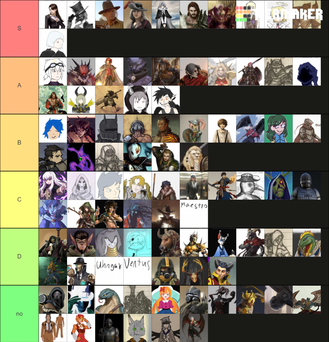 dnd characters Tier List (Community Rankings) - TierMaker