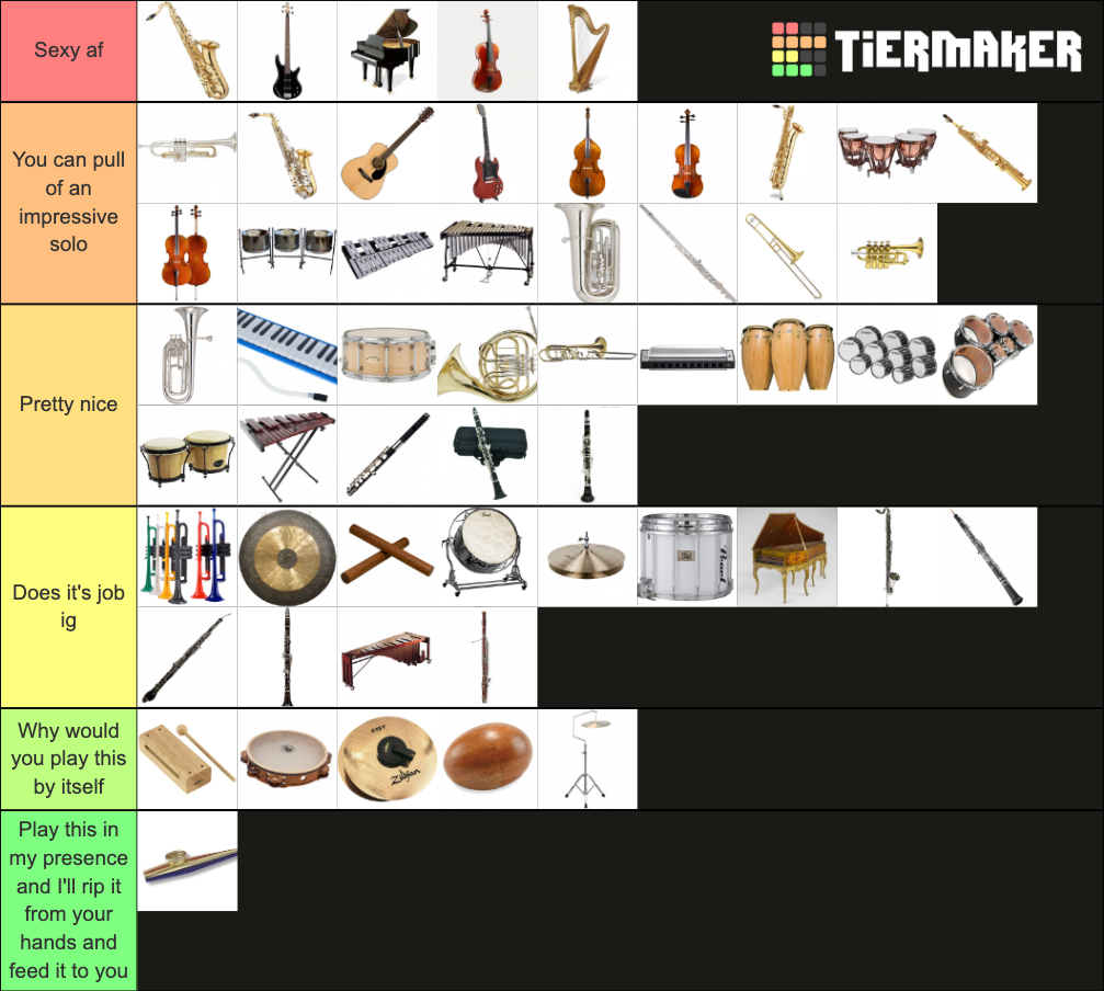 Instruments Tier List (Community Rankings) - TierMaker