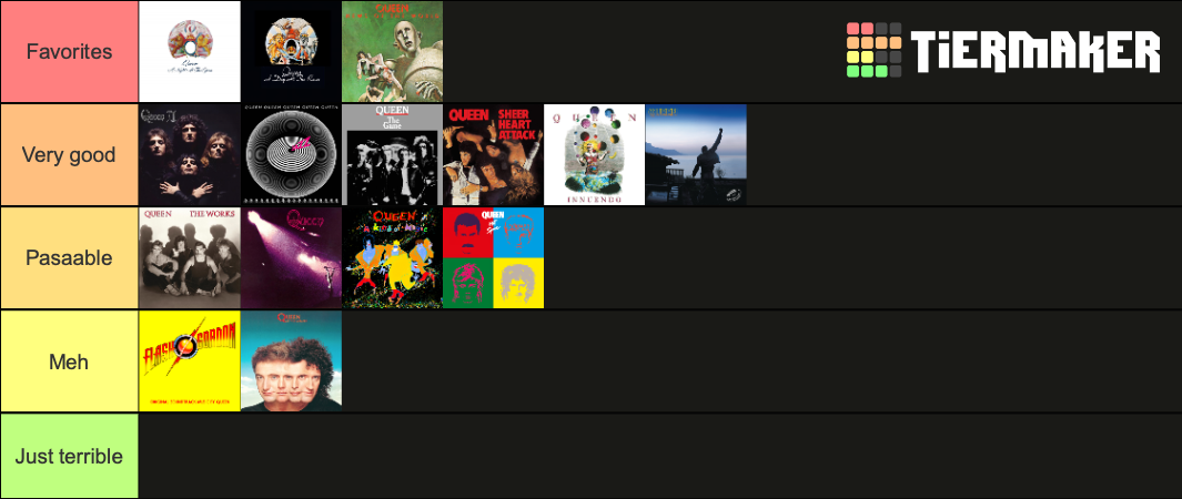 Queen albums Tier List (Community Rankings) - TierMaker
