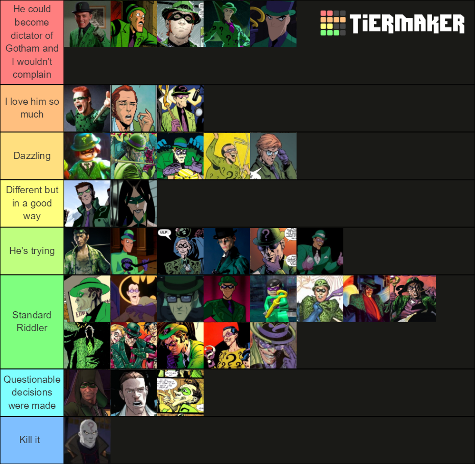 Riddler Tier List (Community Rankings) - TierMaker