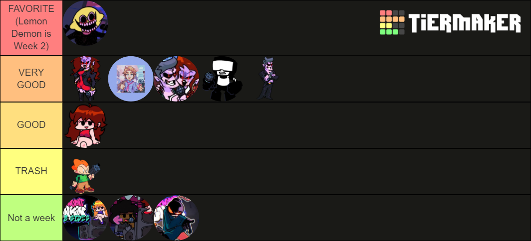 FNF WEEKS 1-7 AND MODS Tier List (Community Rankings) - TierMaker