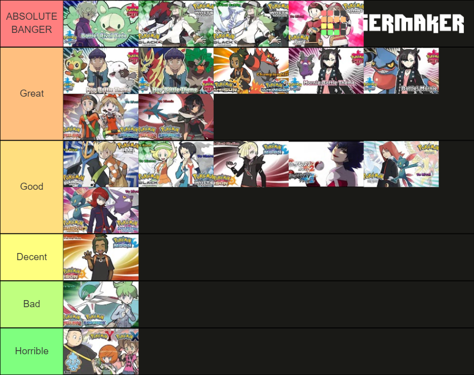 Pokemon Rival Battle Themes Tier List (Community Rankings) - TierMaker