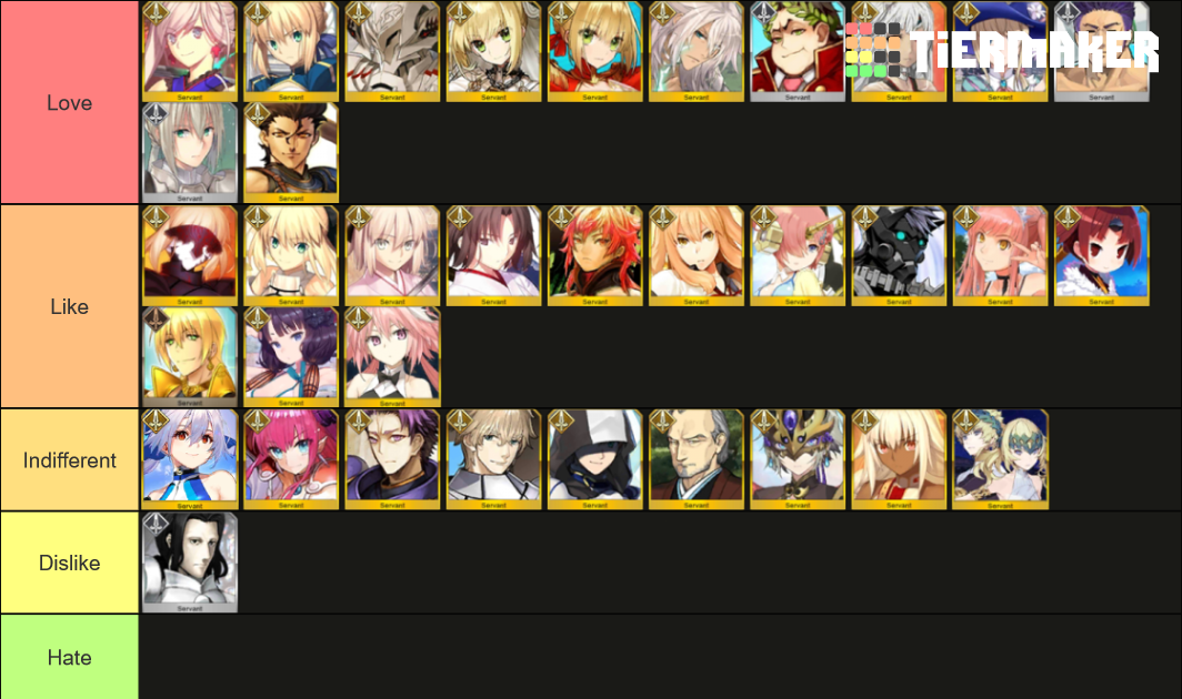 Fate Grand Order Saber Tier List (Community Rankings) - TierMaker