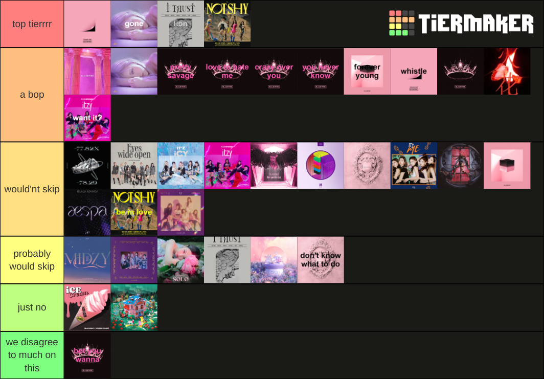 of kpop songs we know Tier List (Community Rankings) - TierMaker