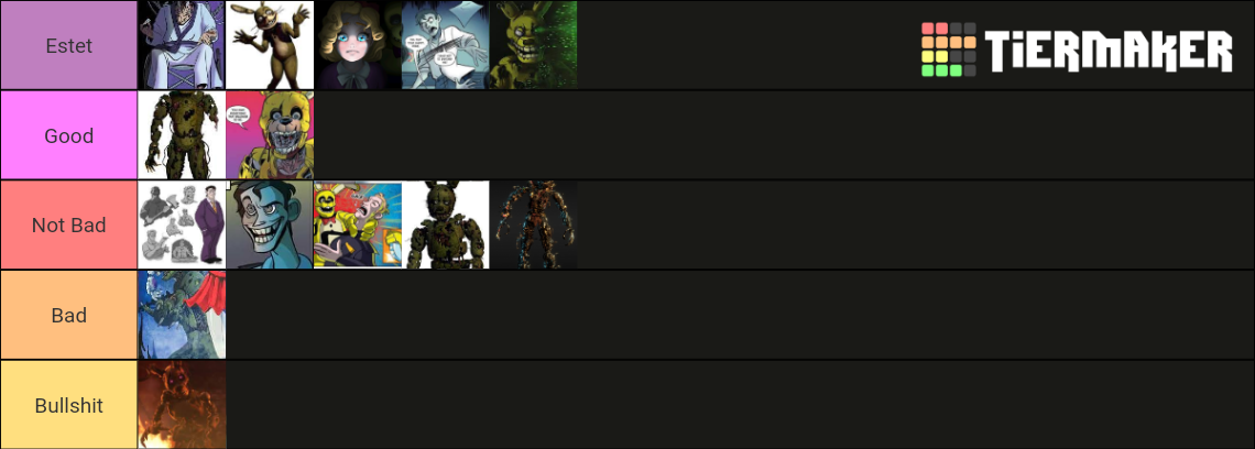 Afton designs Tier List (Community Rankings) - TierMaker