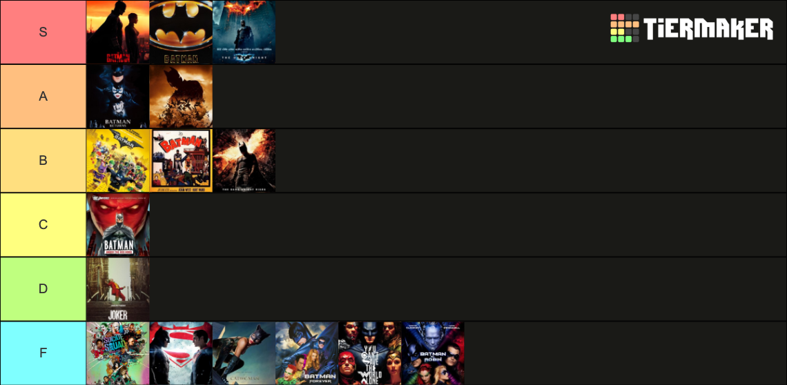 Batman Movies Tier List (Community Rankings) - TierMaker