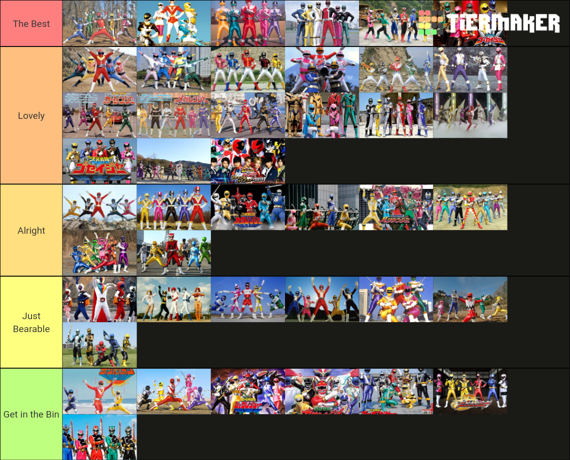 Super Sentai Tier List (Community Rankings) - TierMaker