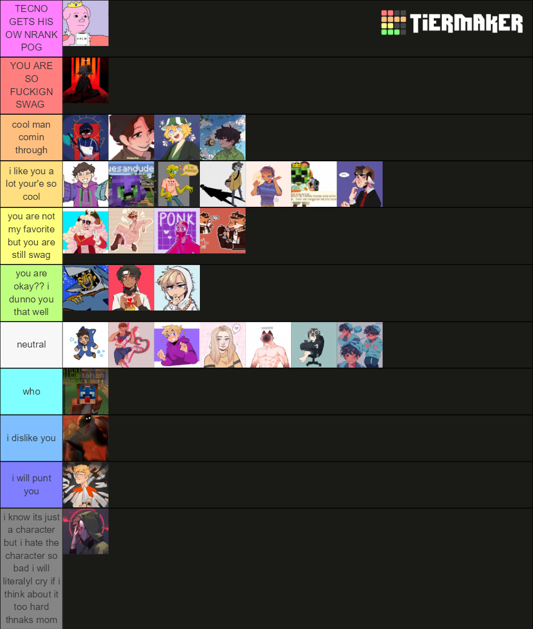 ranking dsmp characters Tier List (Community Rankings) - TierMaker